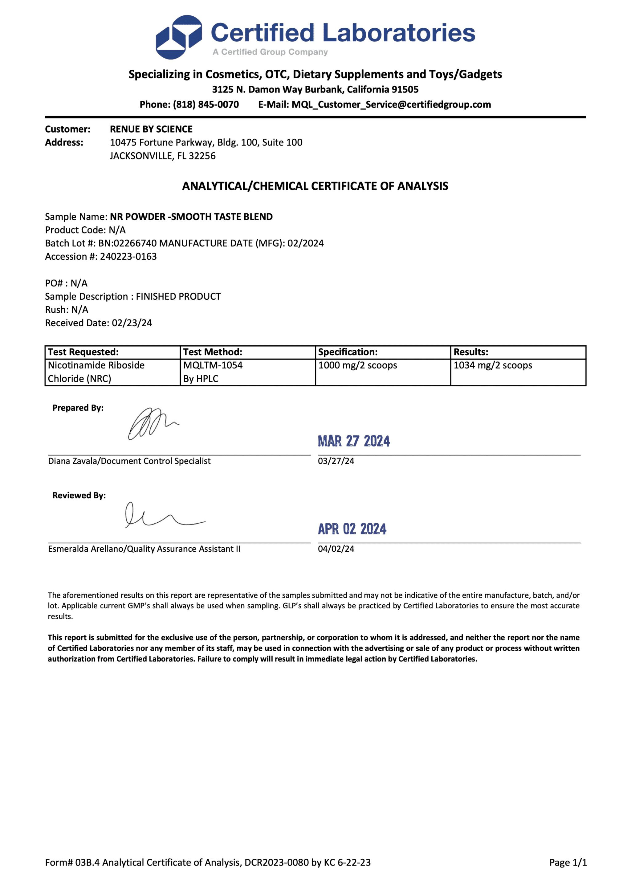 NR (Nicotinamide Riboside) Powder 1,000 mg - Smooth Taste Blend – Renue ...