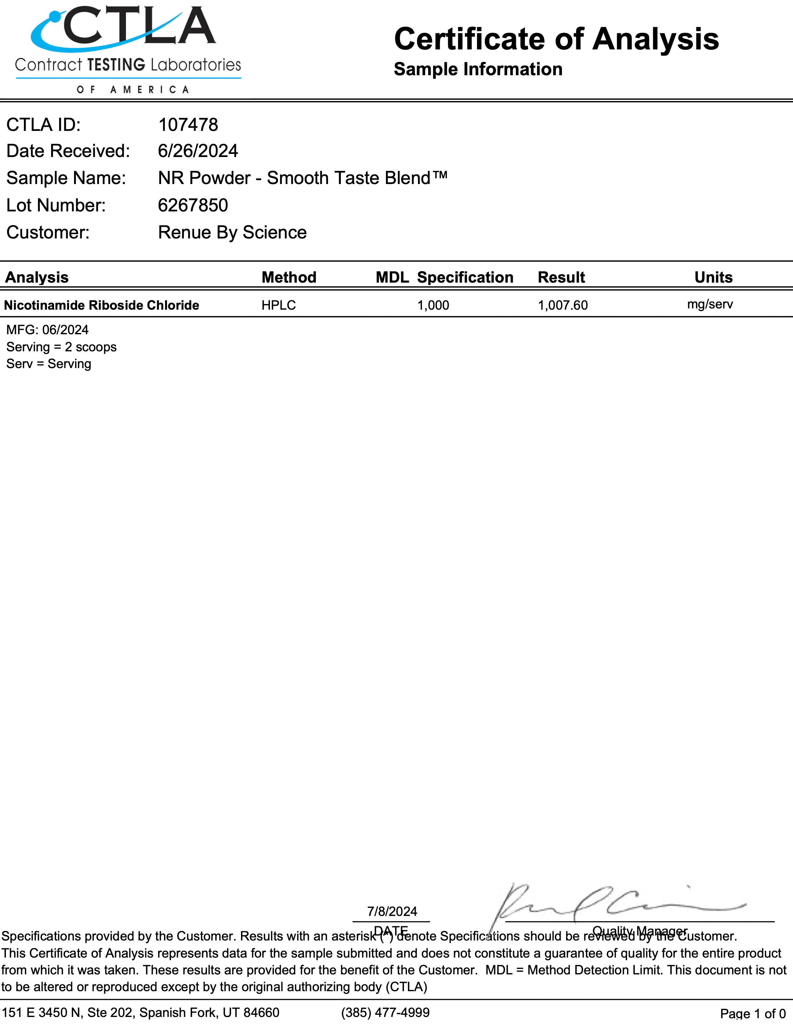 NR (Nicotinamide Riboside) Powder 1,000 mg - Smooth Taste Blend – Renue ...