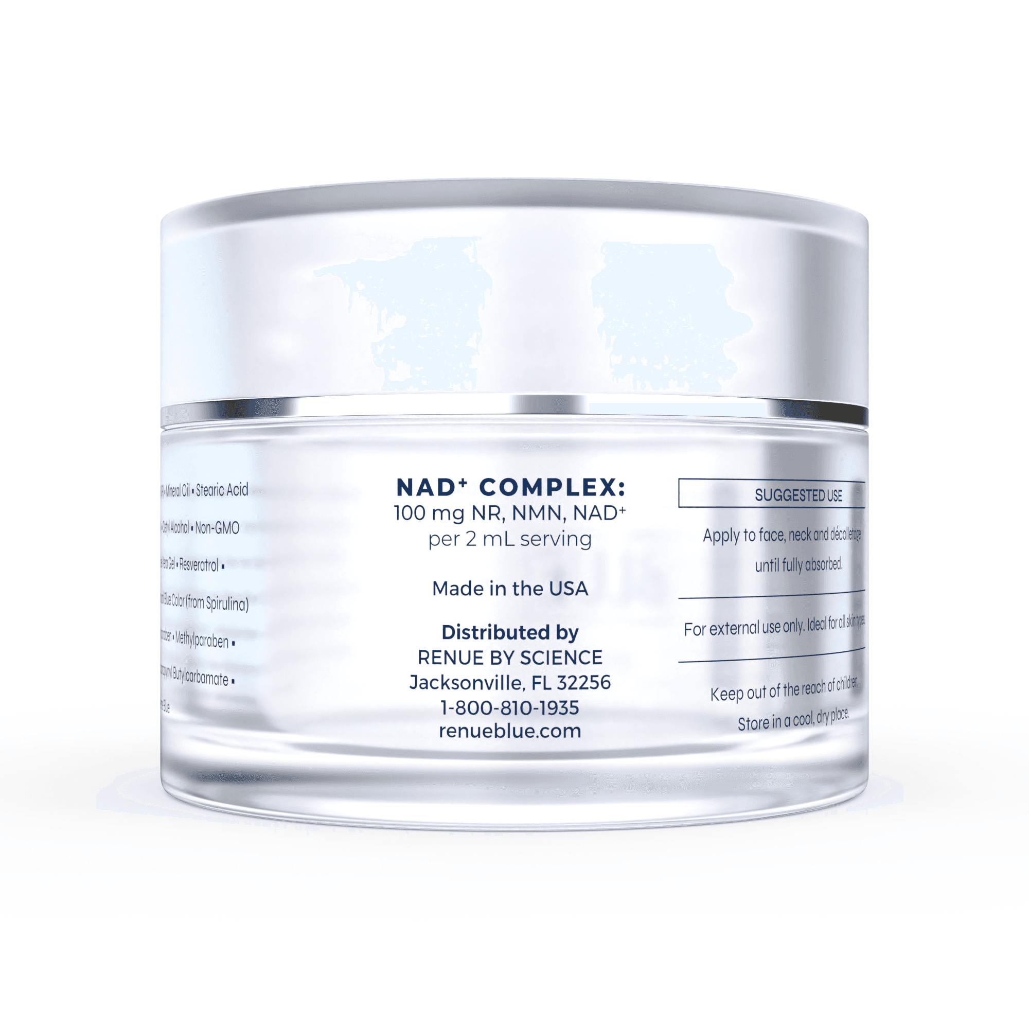 Renue Blue™ Face Cream with Methylene Blue, NAD⁺, NMN, NR (Liposomal ...